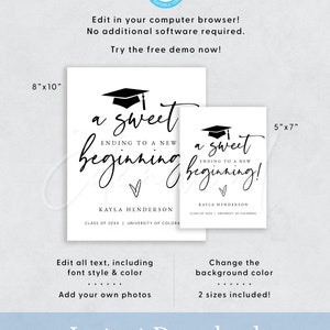 Graduation Treat Table Sign, Printable Graduation Dessert Table Sign ...