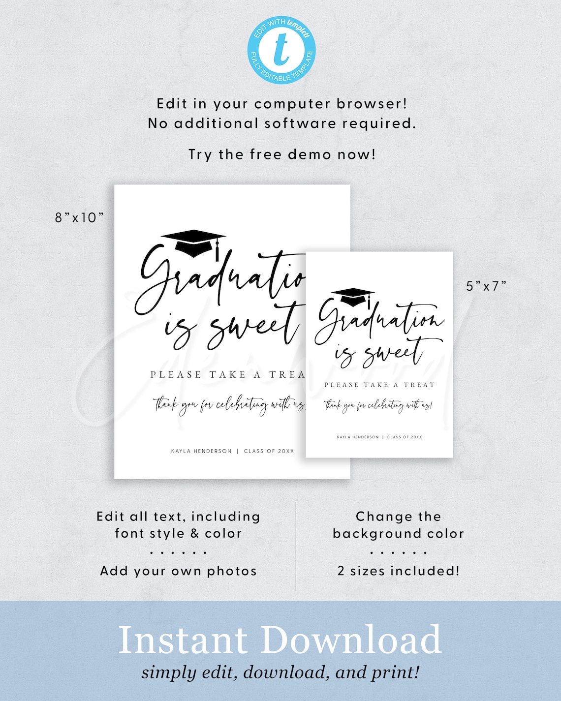 Graduation Dessert Table Sign Printable Graduation Treat - Etsy UK