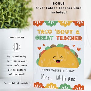 Printable Taco Valentine's Day Cards, Classroom Valentine's Day Cards ...