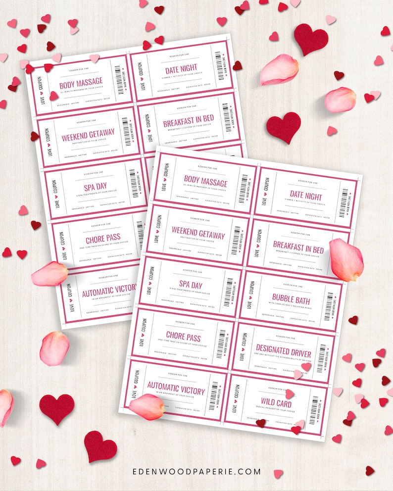 Love Coupon Book for Her Printable Love Coupon Book Editable - Etsy