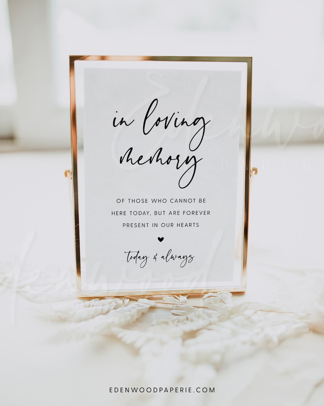 Wedding Memorial Sign, in Loving Memory Sign Template (5x7" & 8x10 ...