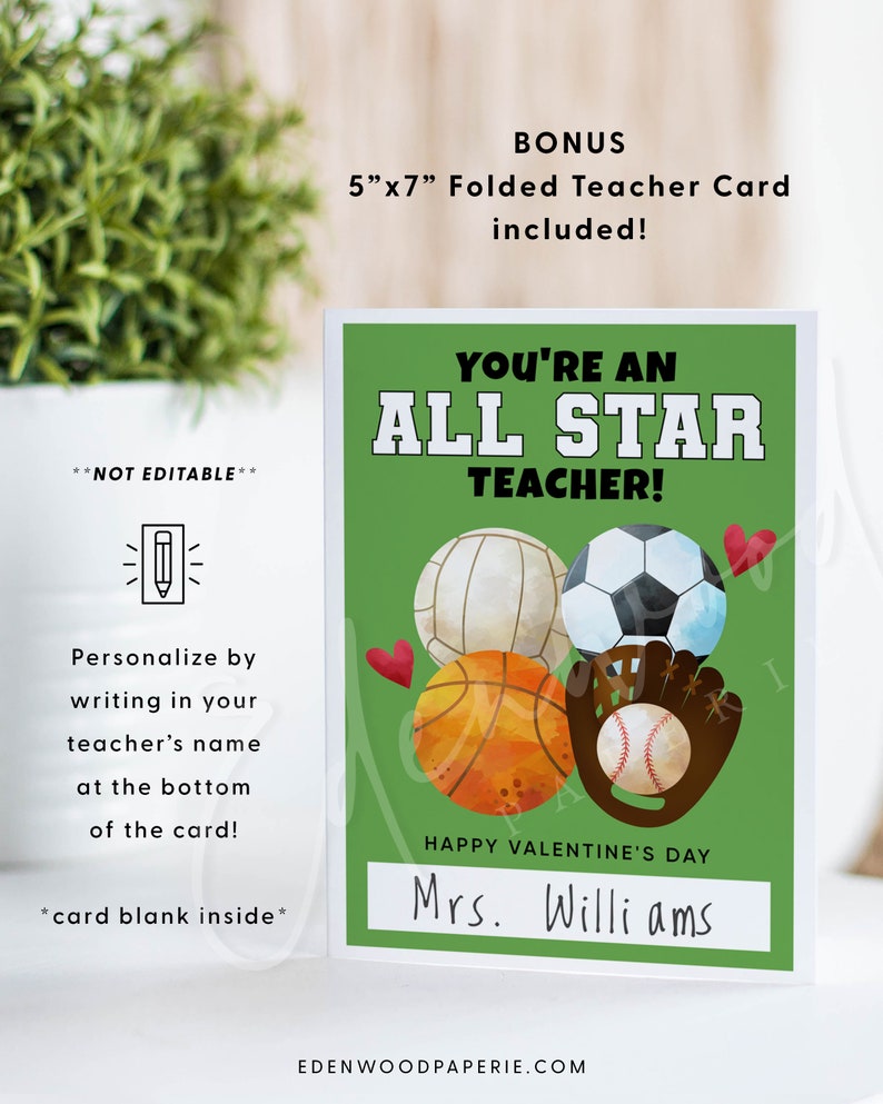 Printable Sports Valentine's Day Cards, Classroom Valentine's Day Cards ...