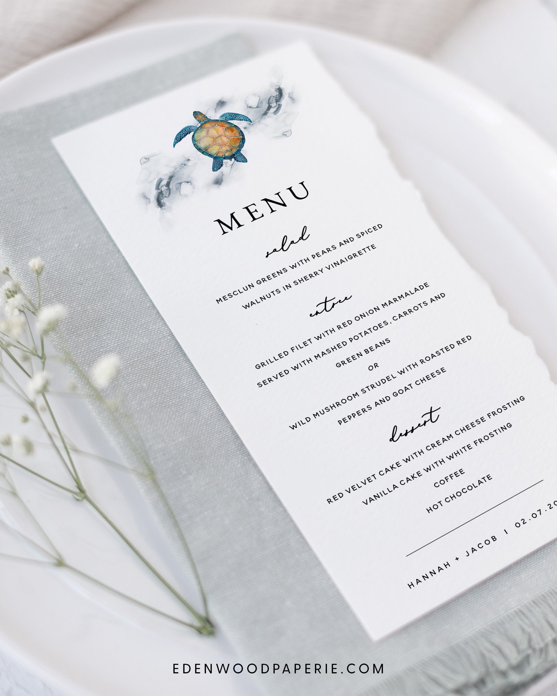 Wedding Menu Template Beach Wedding Menu Cards Tropical - Etsy