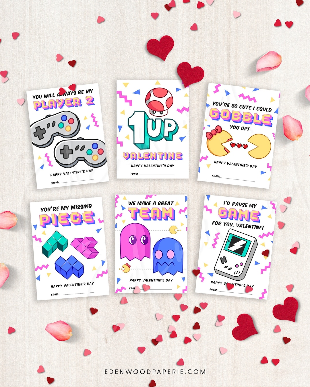 Printable Retro Video Game Valentine's Day Cards, Classroom Valentine's ...