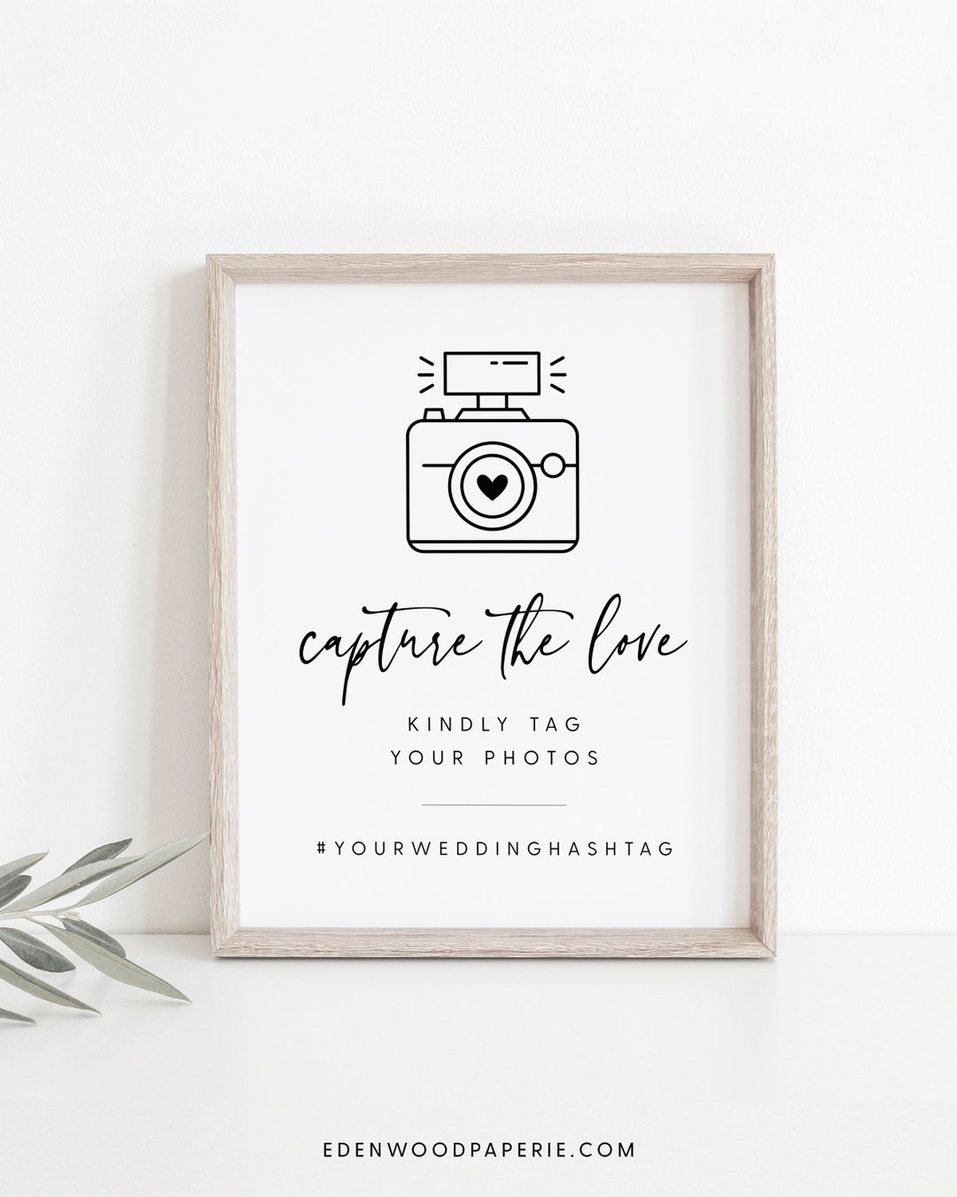 Printable Wedding Hashtag Sign, Instagram Wedding Hashtag Sign Template ...