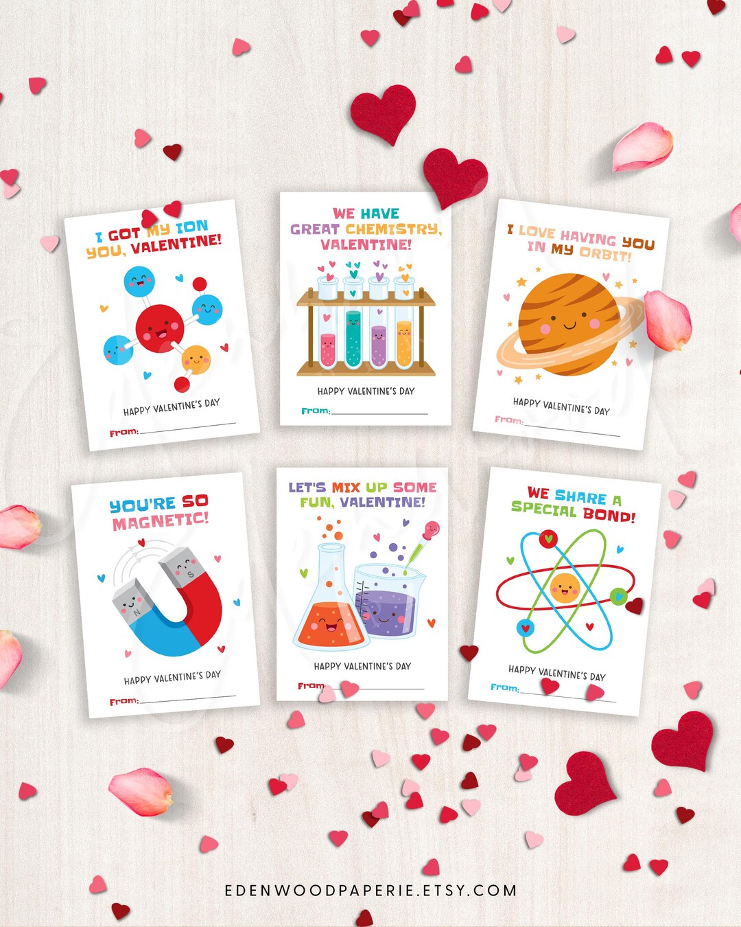EDITABLE Science Valentine's Day Cards, Classroom Valentine's Day Cards ...
