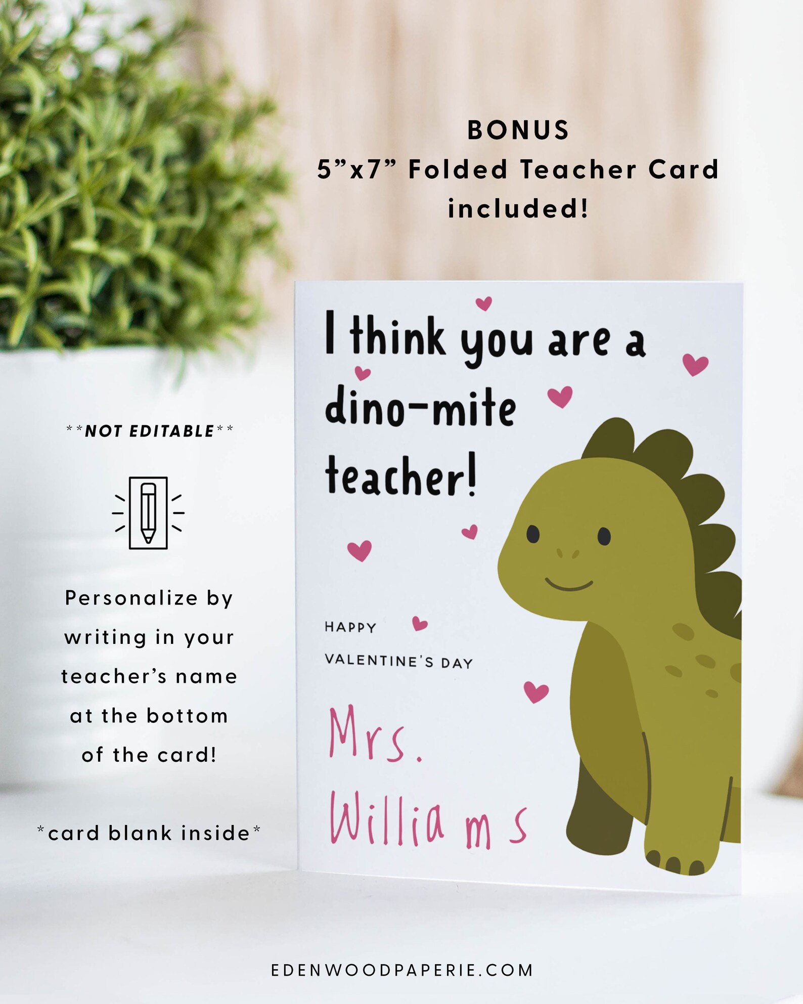 Printable Dinosaur Valentine's Day Cards Classroom | Etsy