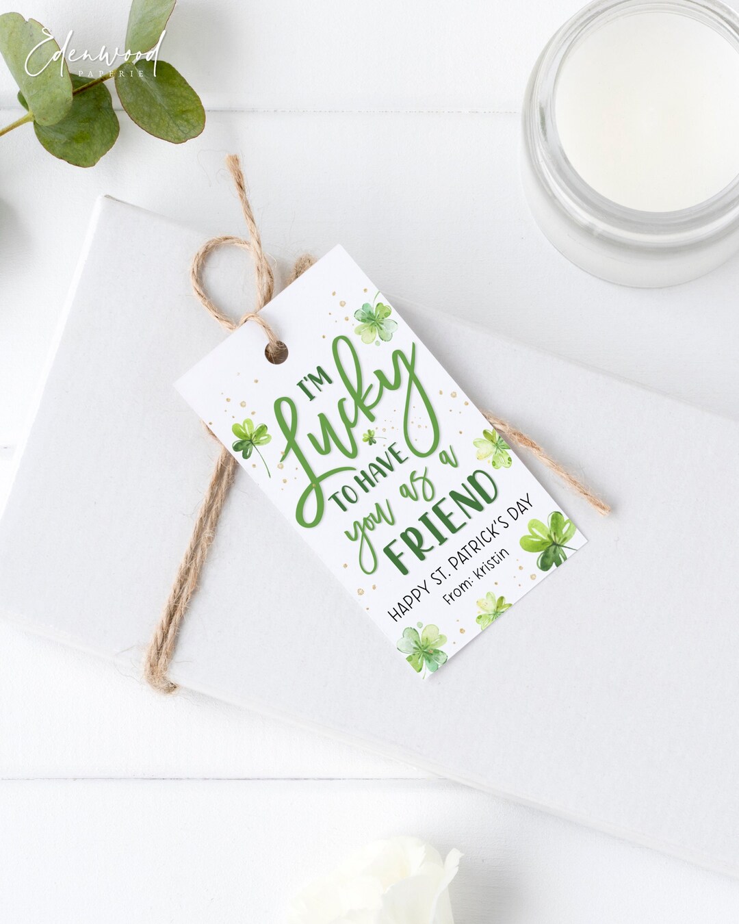 St. Patrick's Day Tag, Printable St. Patrick's Day Gift Tags, Editable ...