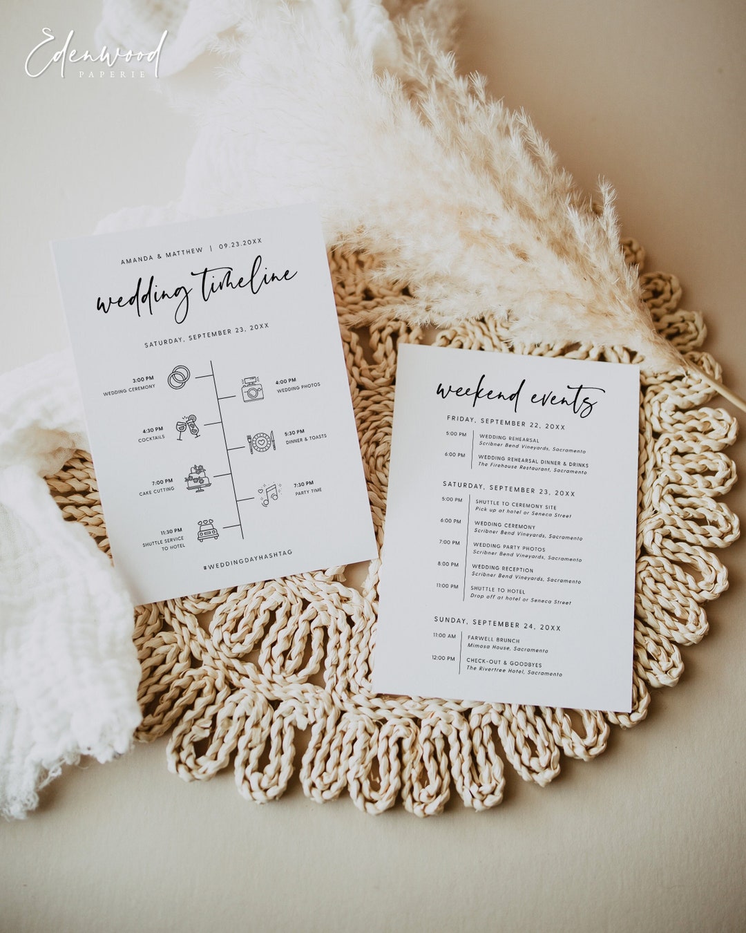 Wedding Day Timeline Template, Wedding Welcome Weekend Itinerary ...