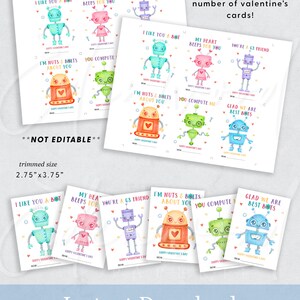 Printable Robot Valentine's Day Cards, Classroom Valentine's Day Cards ...