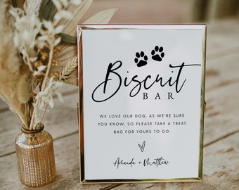 Wedding Favor Sign Template, Dog Treat Wedding Favors Sign, Biscuit Bar ...