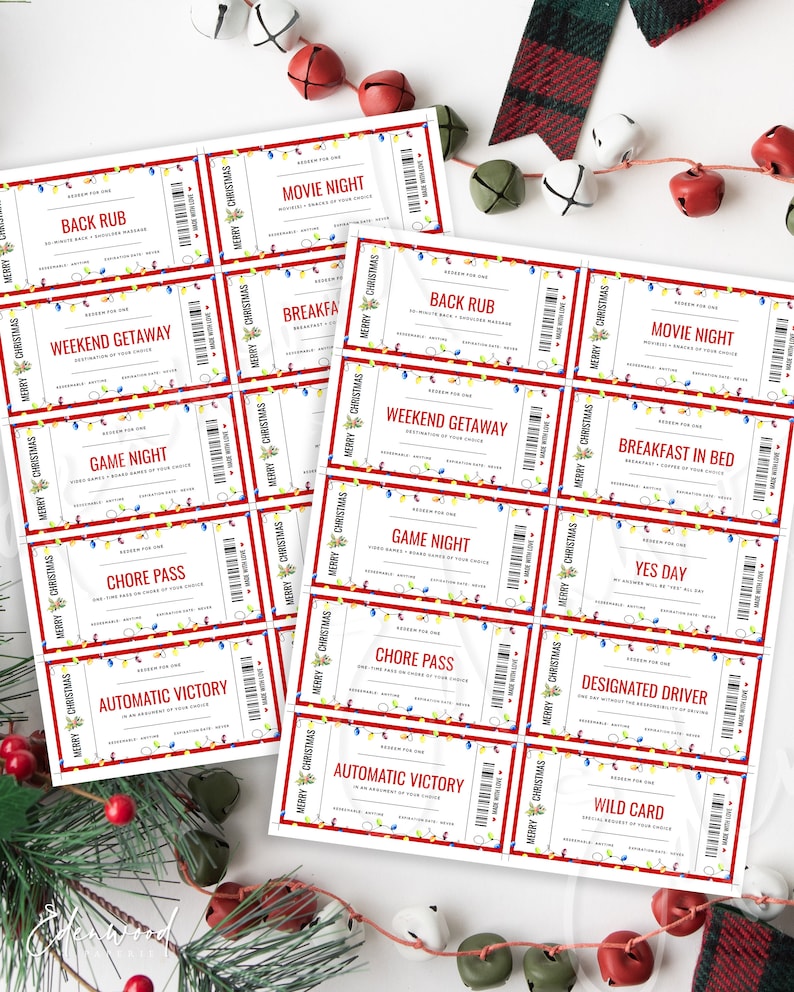 Printable Christmas Coupon Book Editable Christmas Coupons - Etsy