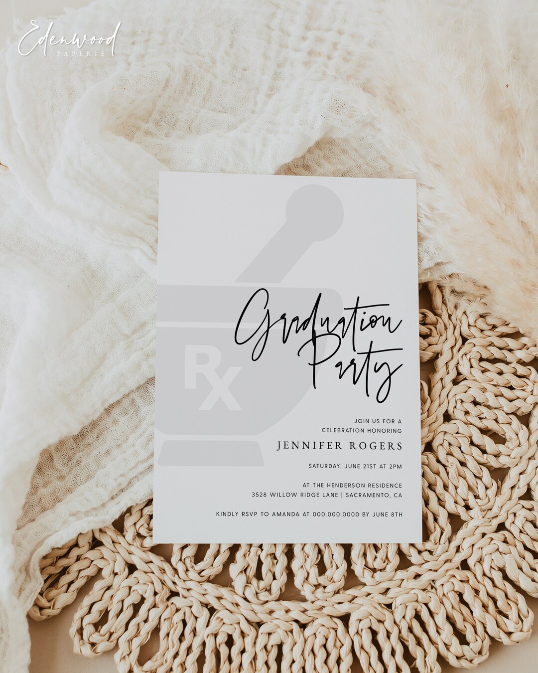 Pharmacy Graduation Party Invitation, Printable Graduation Party ...