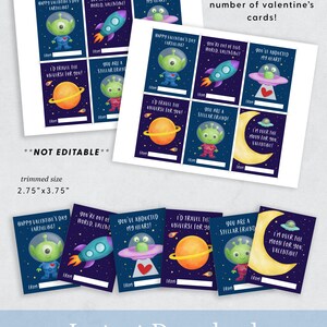 Printable Space Valentine's Day Cards, Classroom Valentine's Day Cards ...