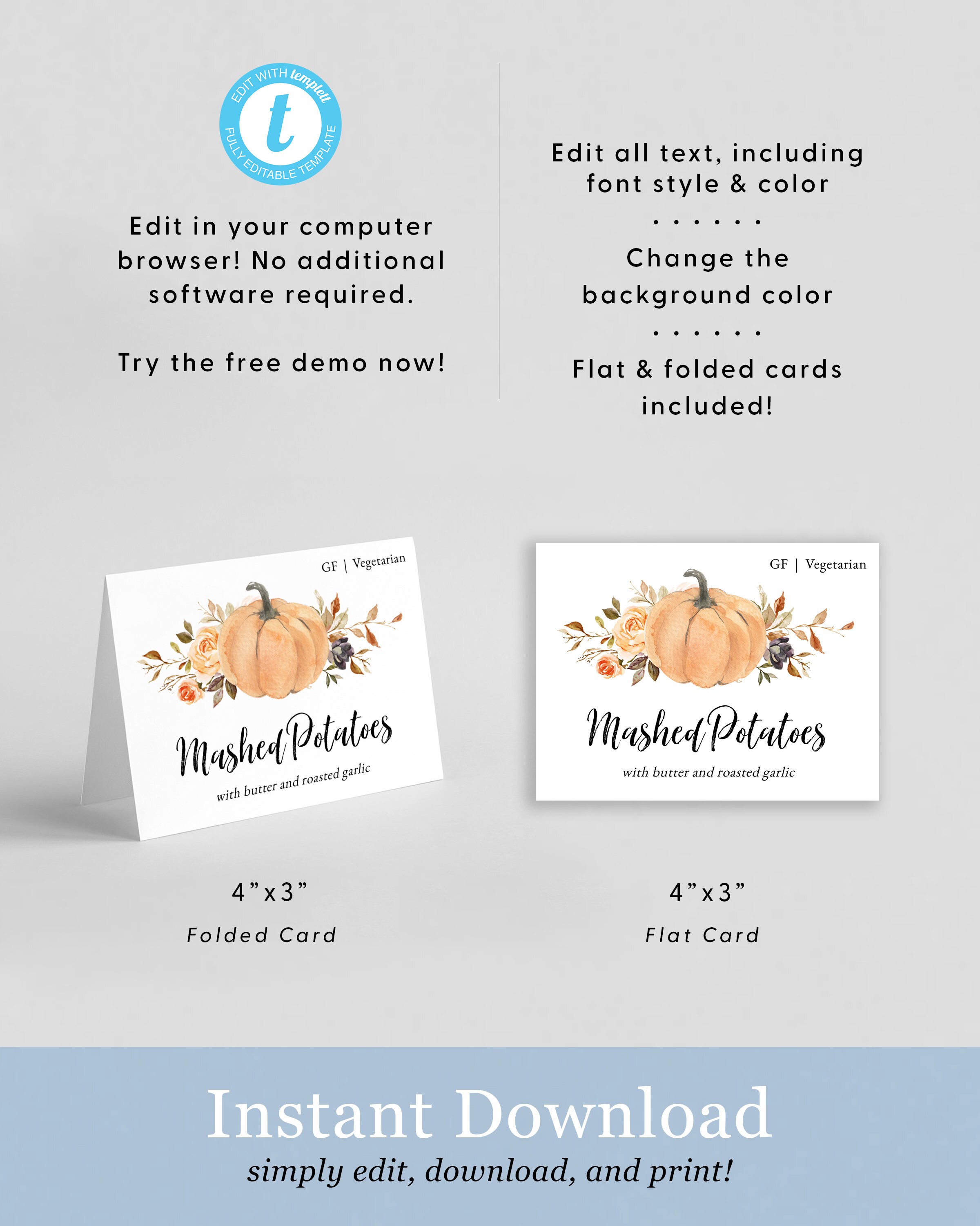 Friendsgiving Buffet Cards Friendsgiving Food Label Cards - Etsy