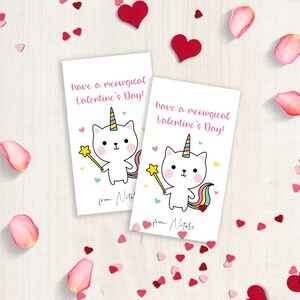 Editable Valentine's Day Tag, Printable Valentine's Day Gifts Tags, Cat ...