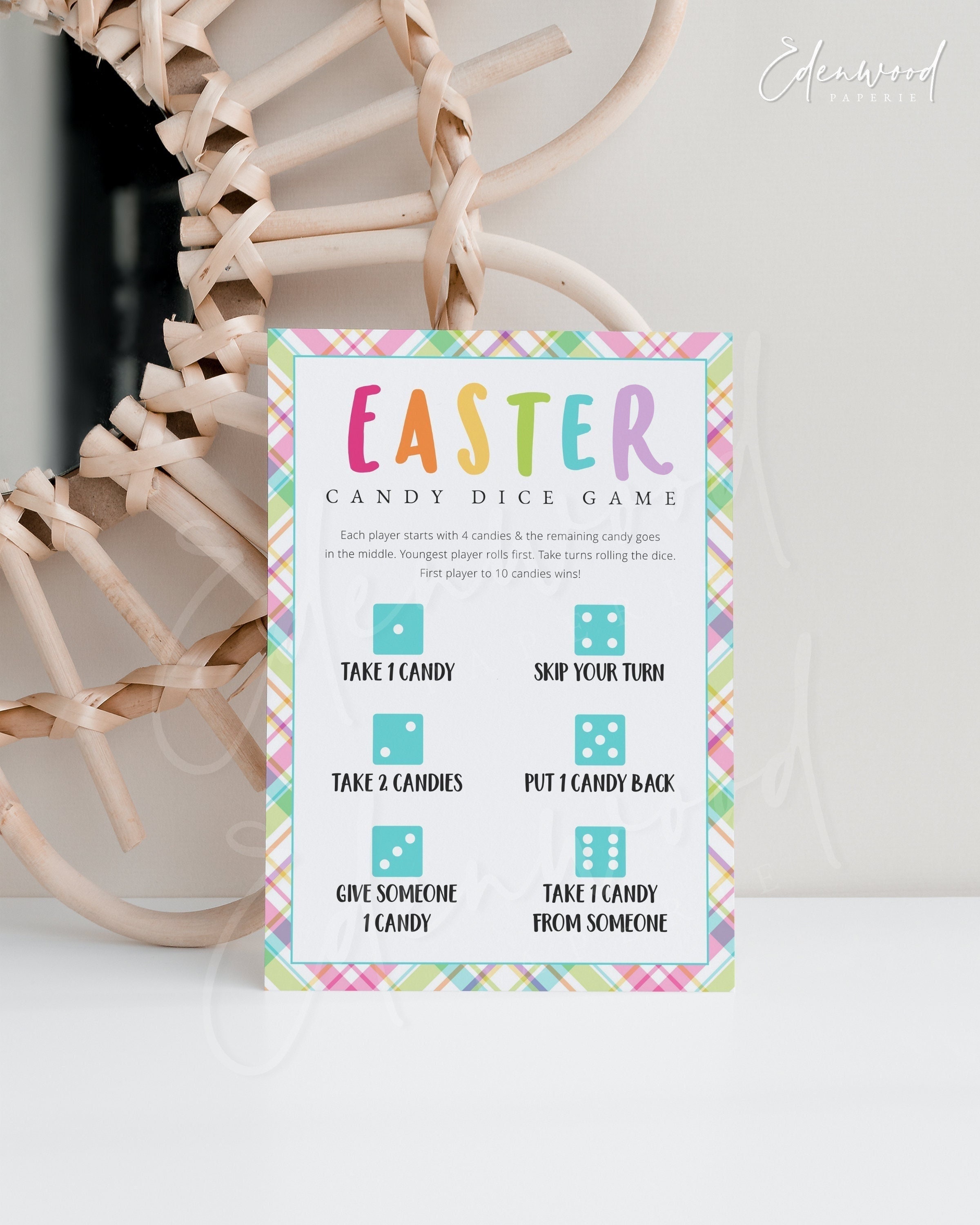 Easter Dice Game, Printable Easter Games for Kids, Editable Classroom ...