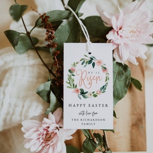 He is Risen Easter Treat Tag, Religious Easter Favor Tag, Printable ...