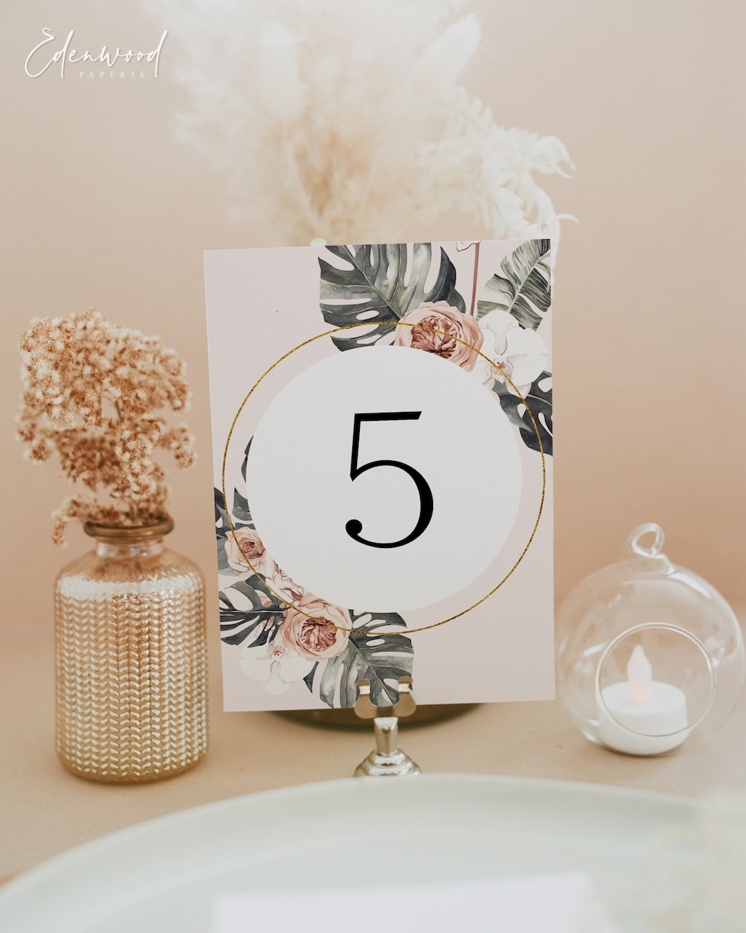 Printable Wedding Table Numbers, Boho Wedding Table Number Cards (4x6 ...