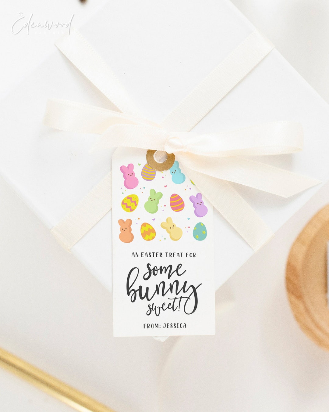 East Basket Gift Tag, Easter Favor Tag, Printable Easter Treat Tag ...