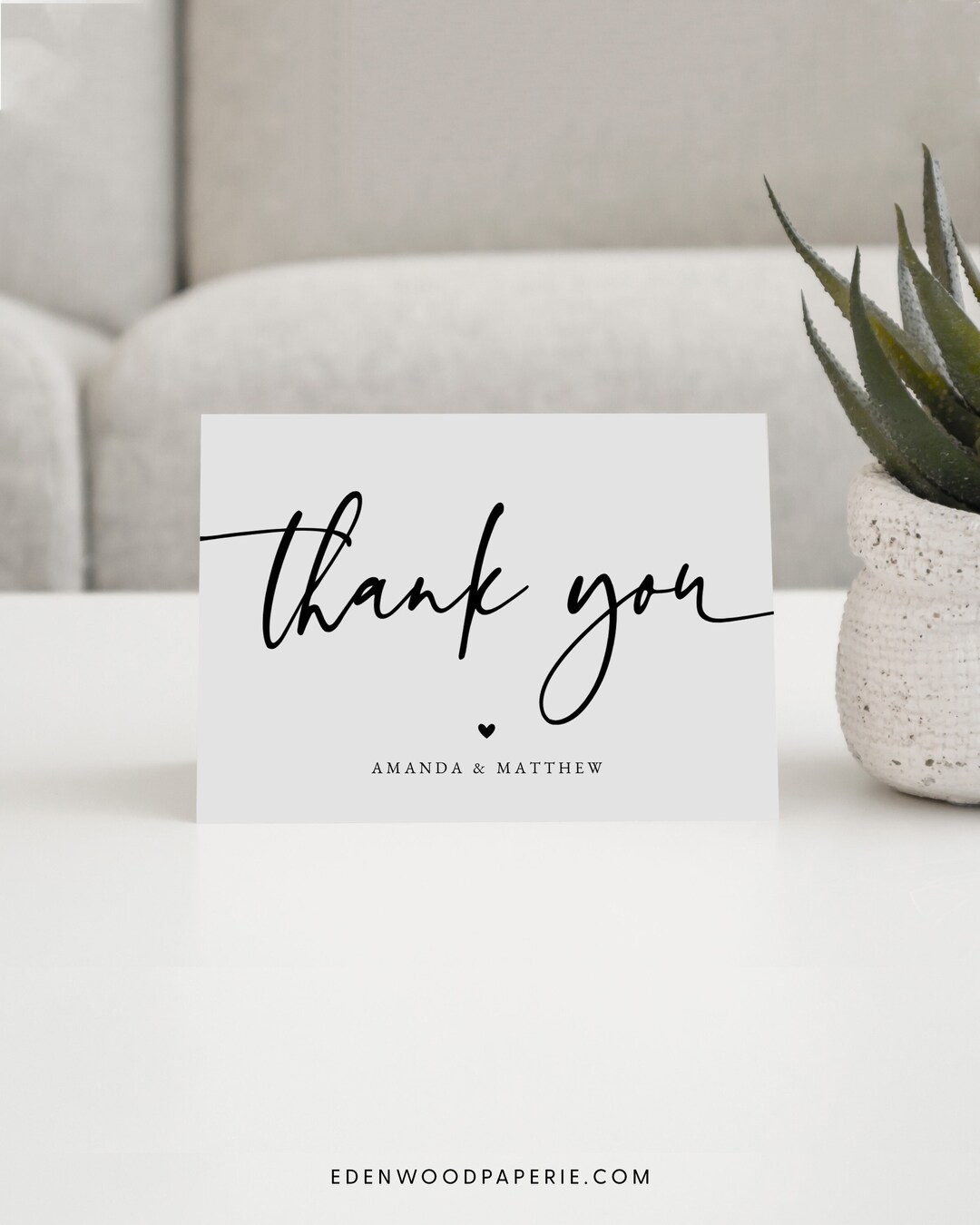 Modern Thank You Cards Template, Custom Thank You Notes, Printable ...