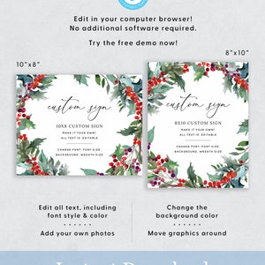 Printable Christmas Sign, 8x10 Custom Sign, Editable Custom Sign ...