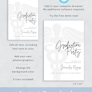 Medical School Graduation Party Welcome Sign, Printable Graduation ...