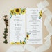 Sunflower Wedding Program Template Rustic Sunflower - Etsy