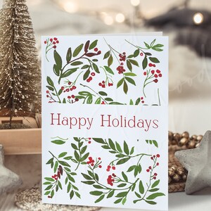 Printable Christmas Cards, Folded Merry Christmas Card Template, 5x7 ...