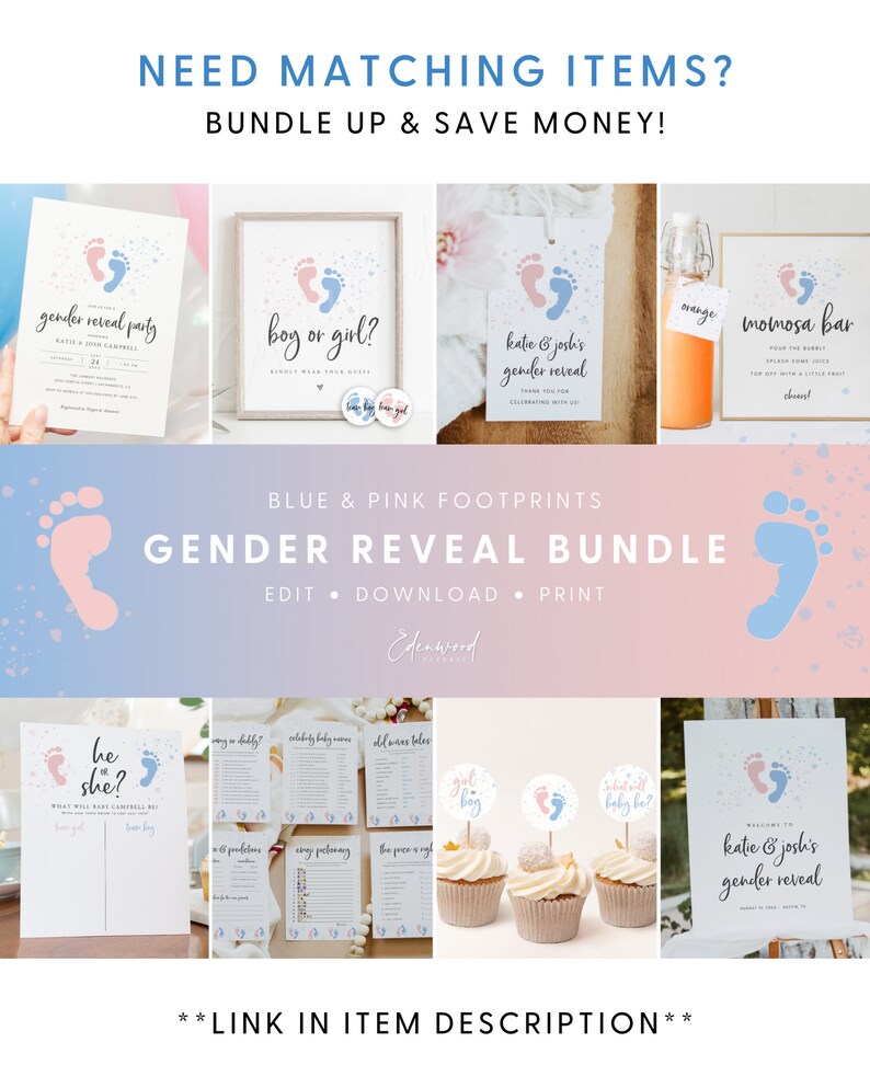 Gender Reveal Cupcake Toppers Template Printable Gender - Etsy