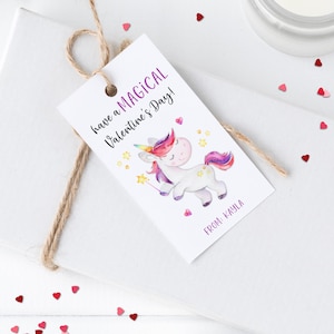 Editable Valentine's Day Tag, Printable Valentine Gifts Tags, Unicorn ...