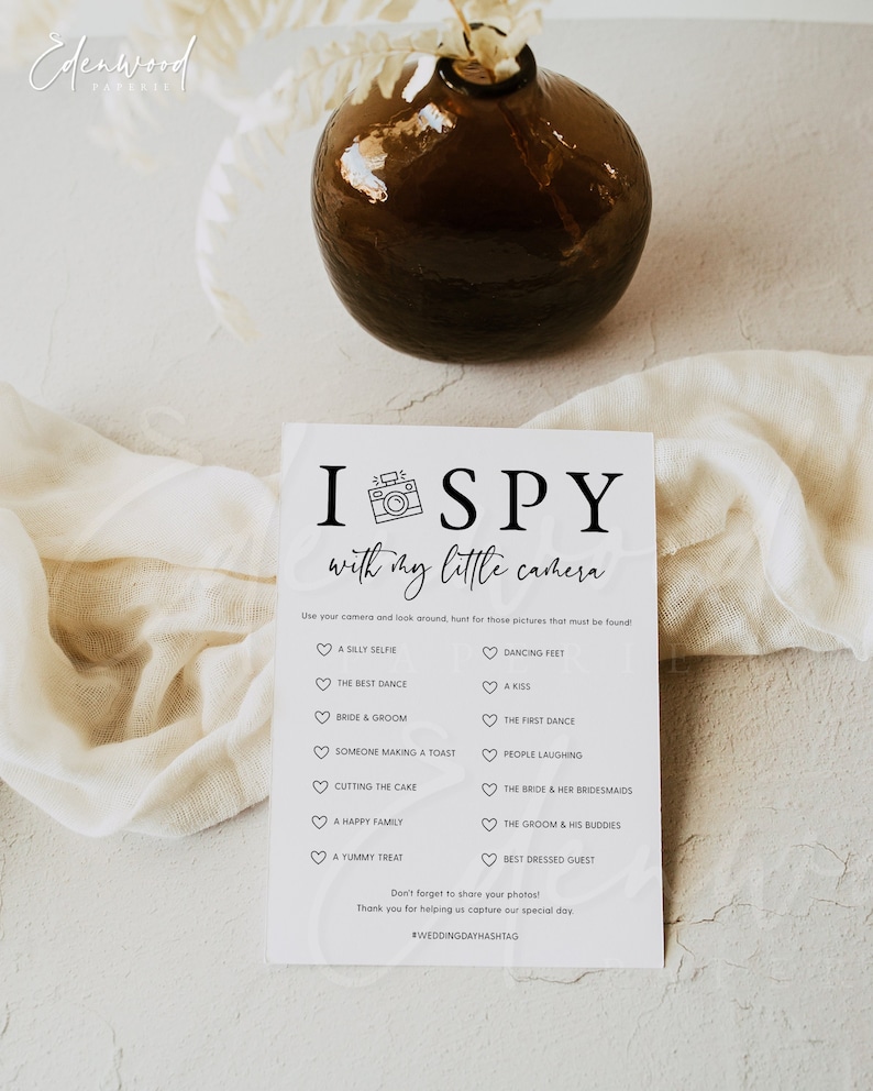 I Spy Wedding Game I Spy Wedding Table Game Printable I Spy - Etsy