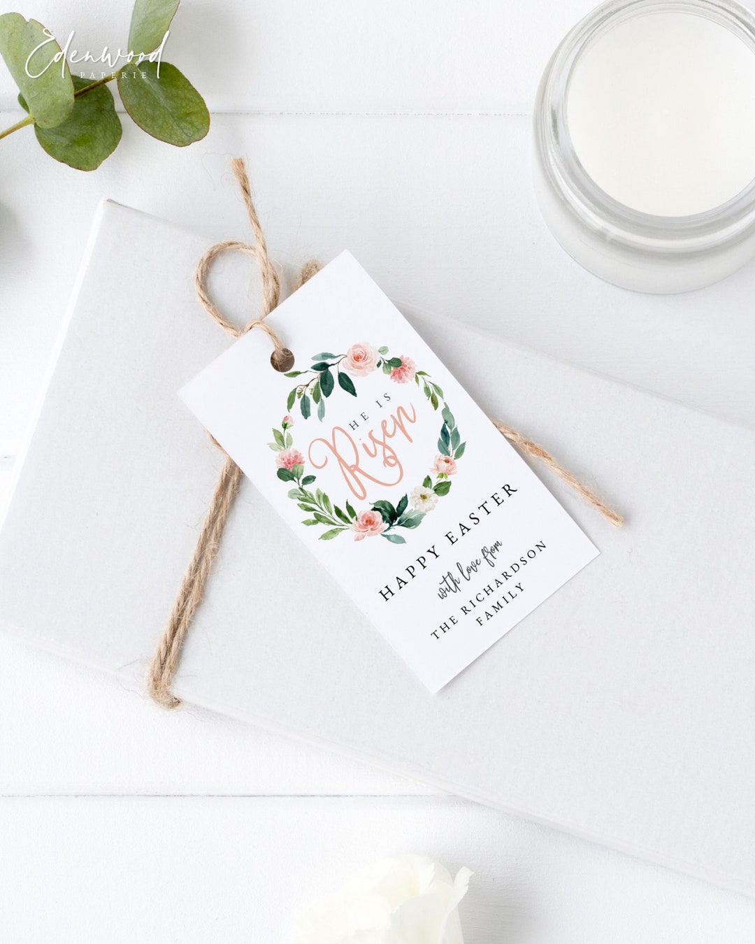 He is Risen Easter Treat Tag, Religious Easter Favor Tag, Printable ...