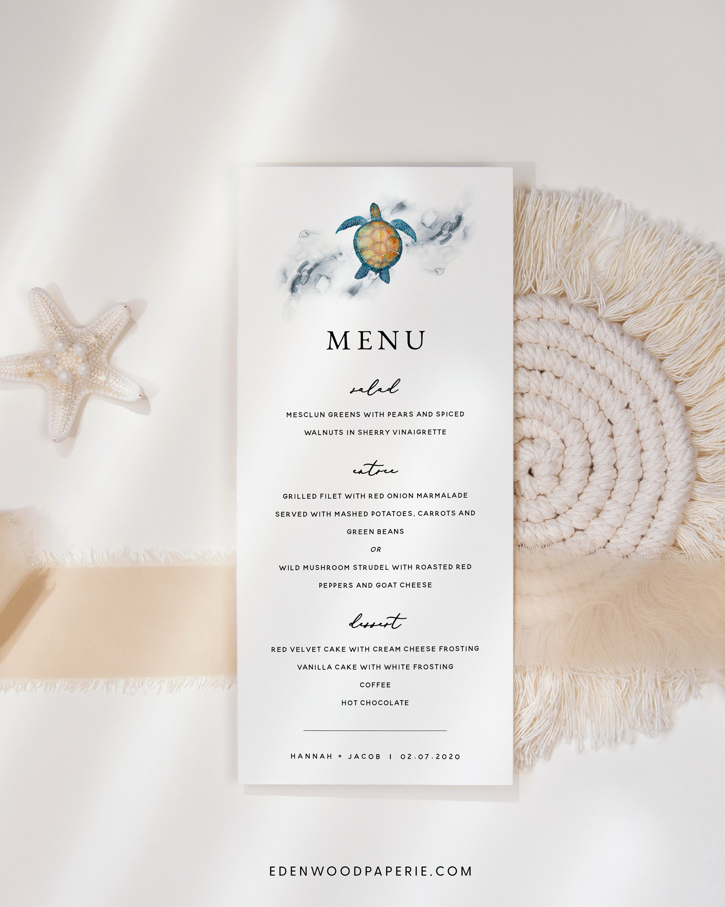 Wedding Menu Template Beach Wedding Menu Cards Tropical - Etsy