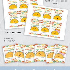 Printable Taco Valentine's Day Cards, Classroom Valentine's Day Cards ...