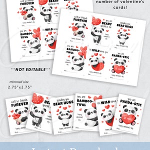 Printable Panda Valentine's Day Cards, Classroom Valentine's Day Cards ...