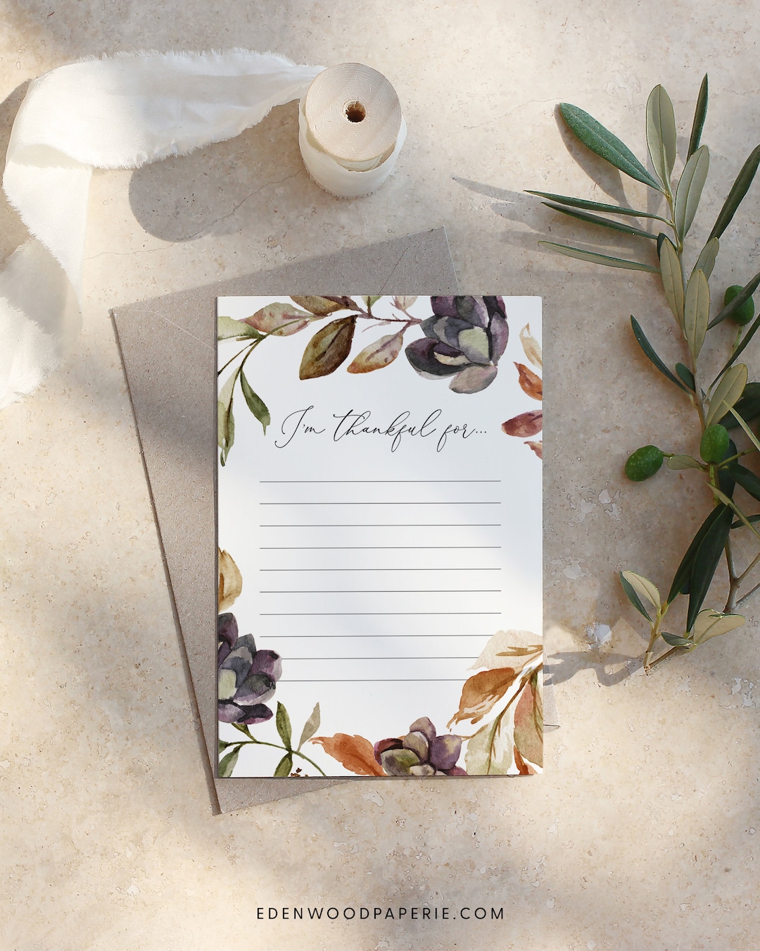 I'm Thankful for Card, Thanksgiving Gratitude Cards, Friendsgiving ...