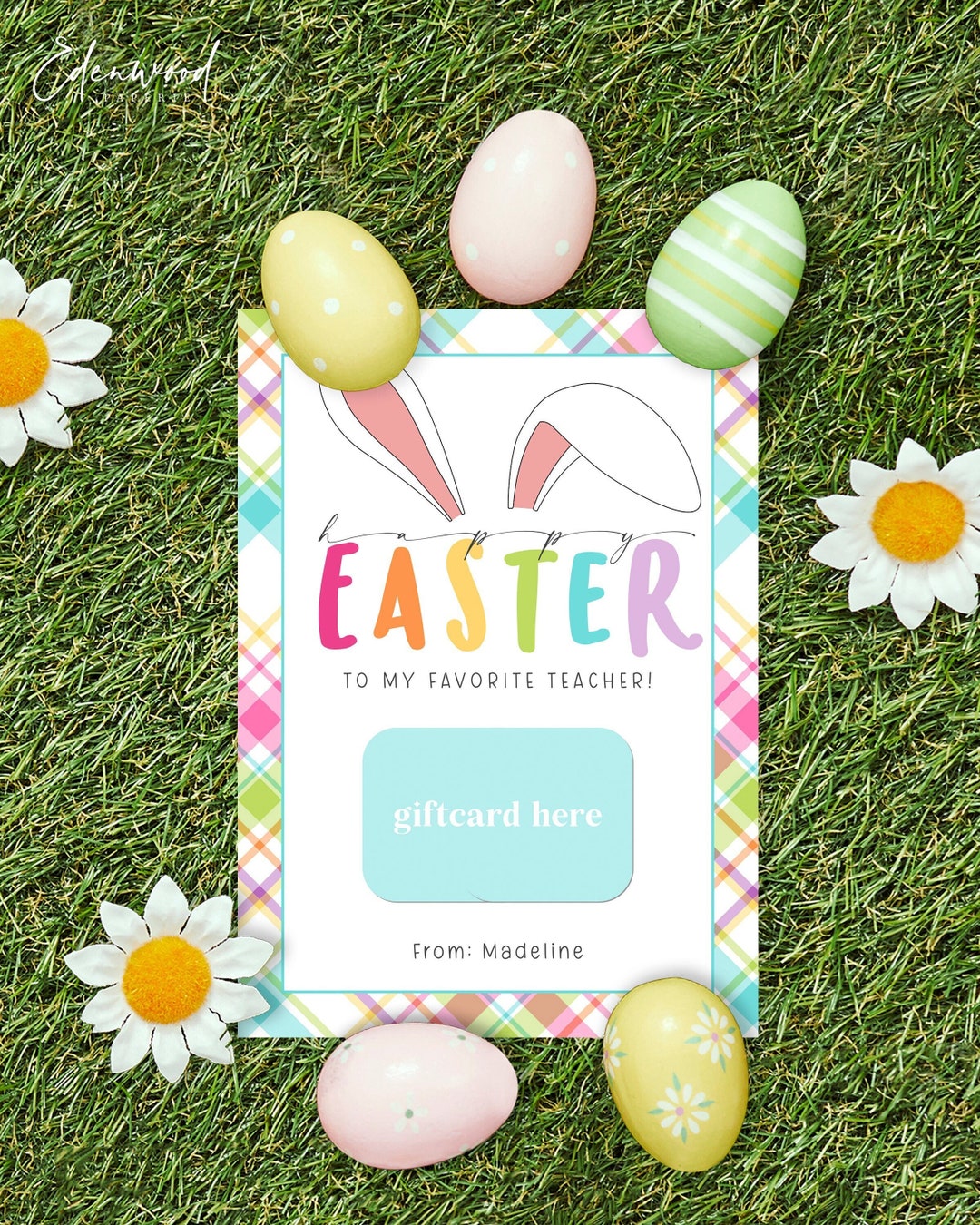 Easter Teacher Gift Card Holder, Printable Easter Gift Card Holder ...