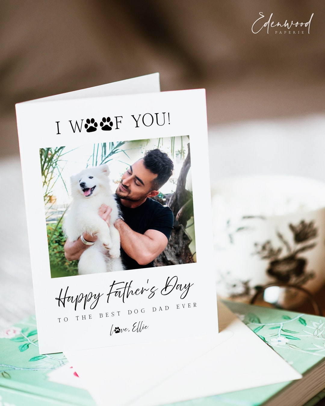 Father's Day Dog Dad Card, Dog Father's Day Card Template, Father's Day ...