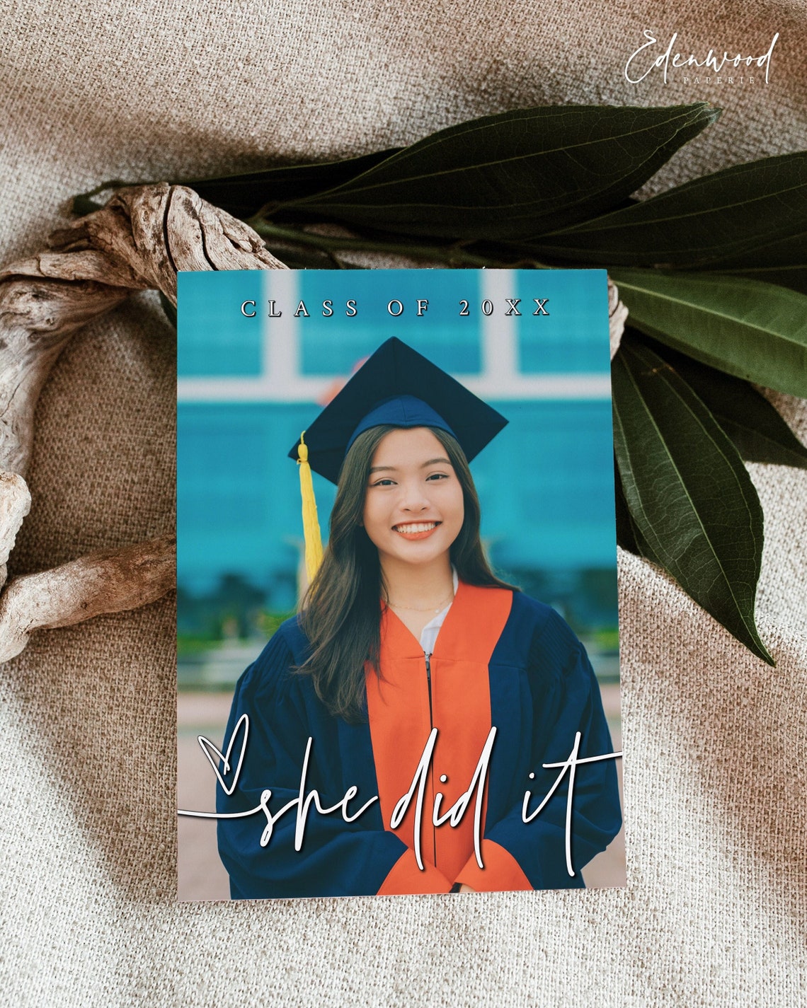 She Did It Graduation Announcement Template, Printable Graduation Party ...