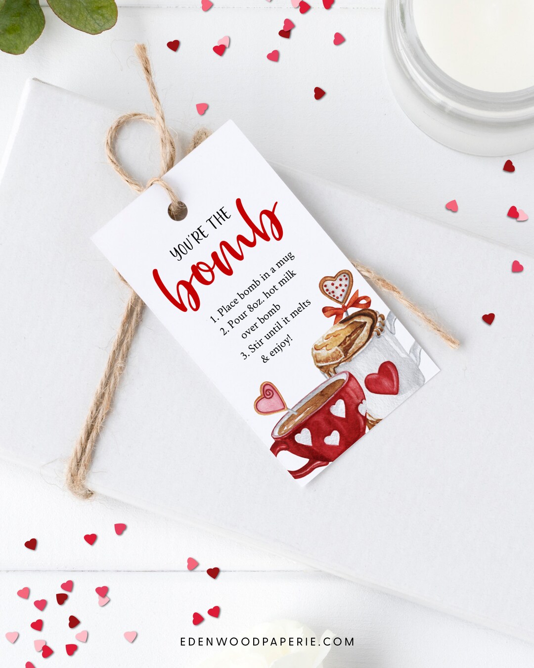 Valentine's Day Hot Chocolate Bomb Tag, Printable Hot Chocolate Bomb ...