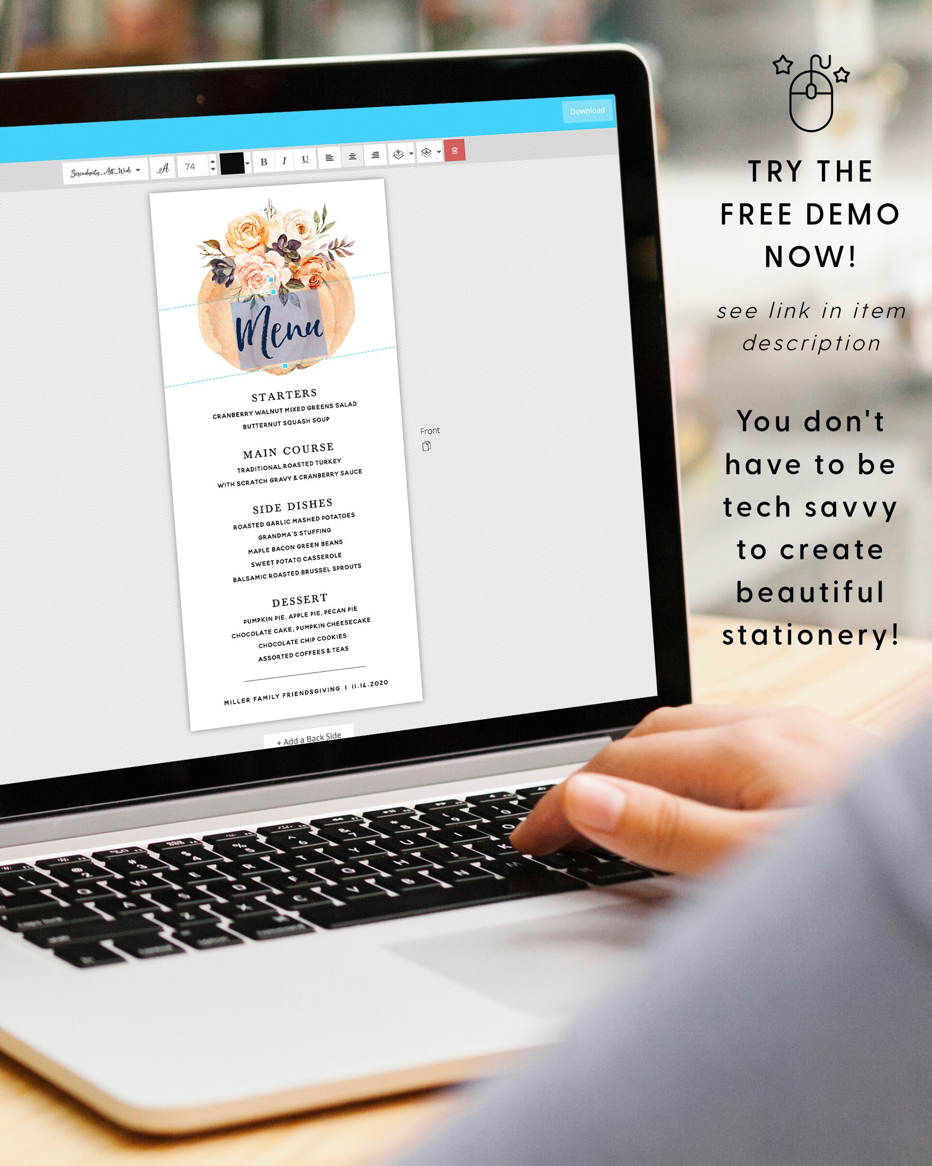 Friendsgiving Menu Card Template Friendsgiving Menu - Etsy