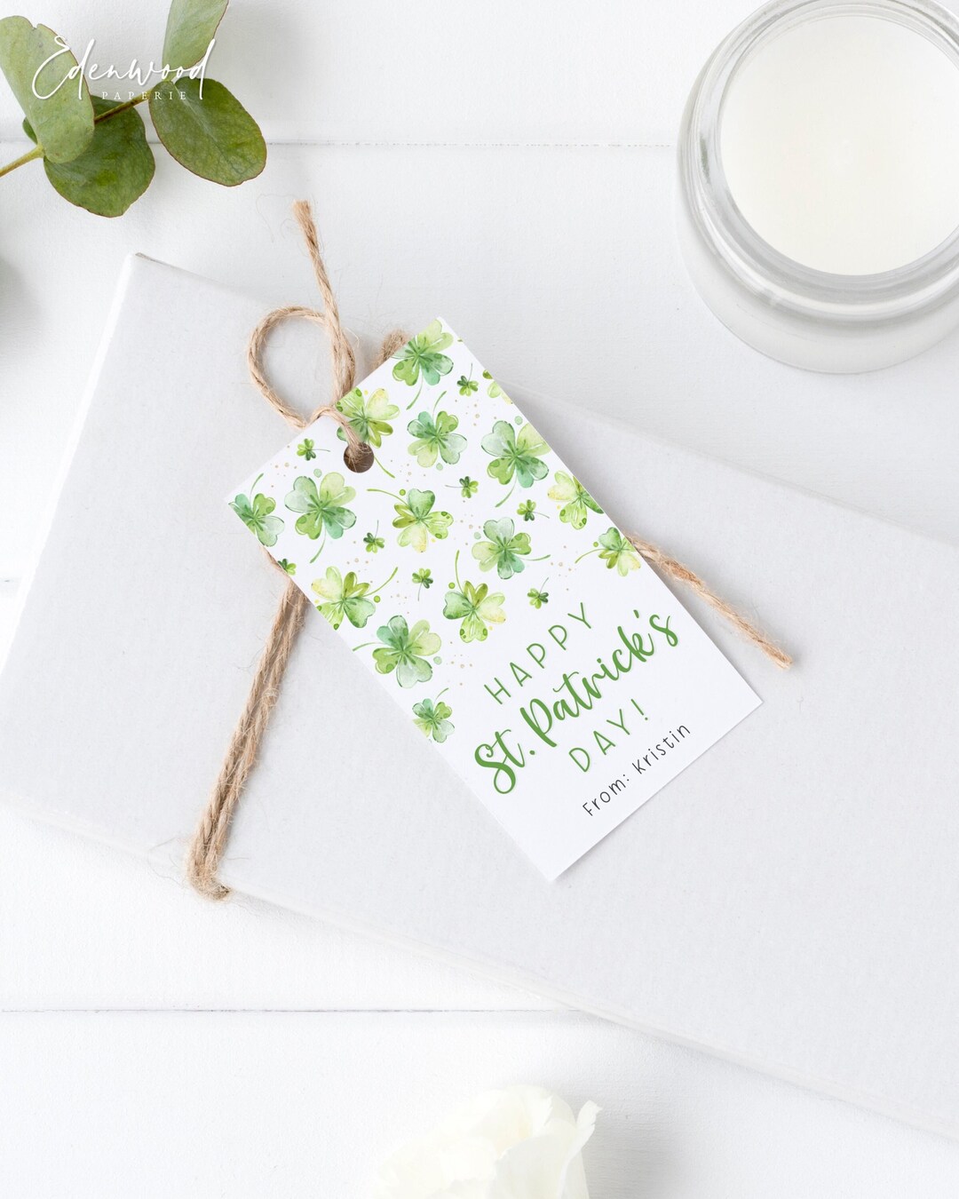 St. Patrick's Day Gift Tag, Printable St. Patrick's Day Shamrock Tags ...