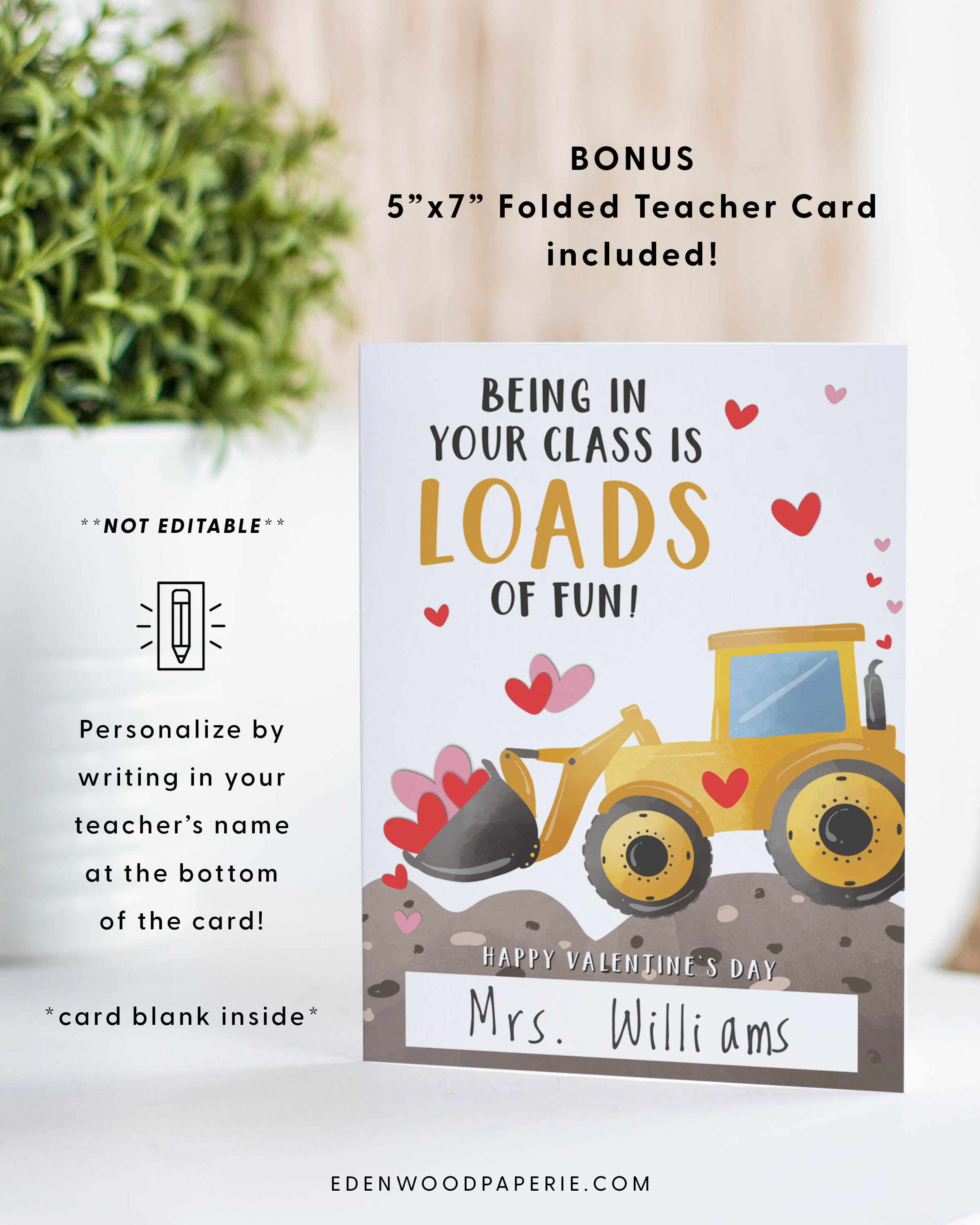 Printable Construction Valentine's Day Cards Classroom - Etsy