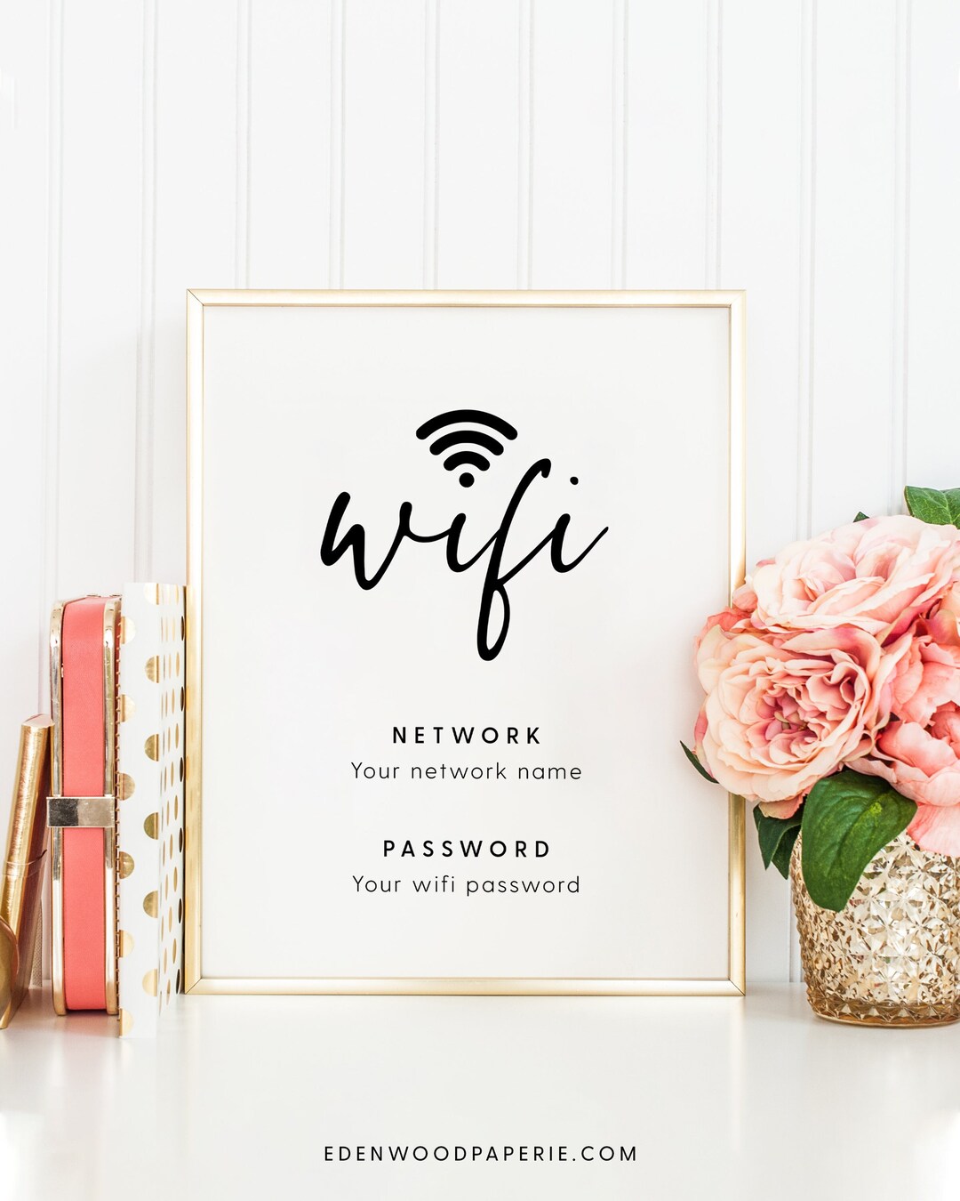 Printable Wifi Password Sign, Editable Wifi Sign Template (5x7" & 8x10 ...