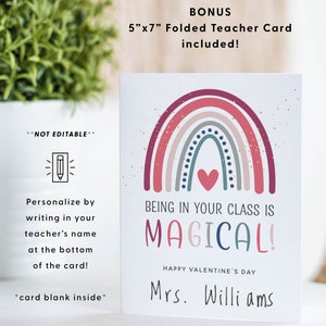 Printable Rainbow Valentine's Day Cards, Classroom Valentine's Day ...