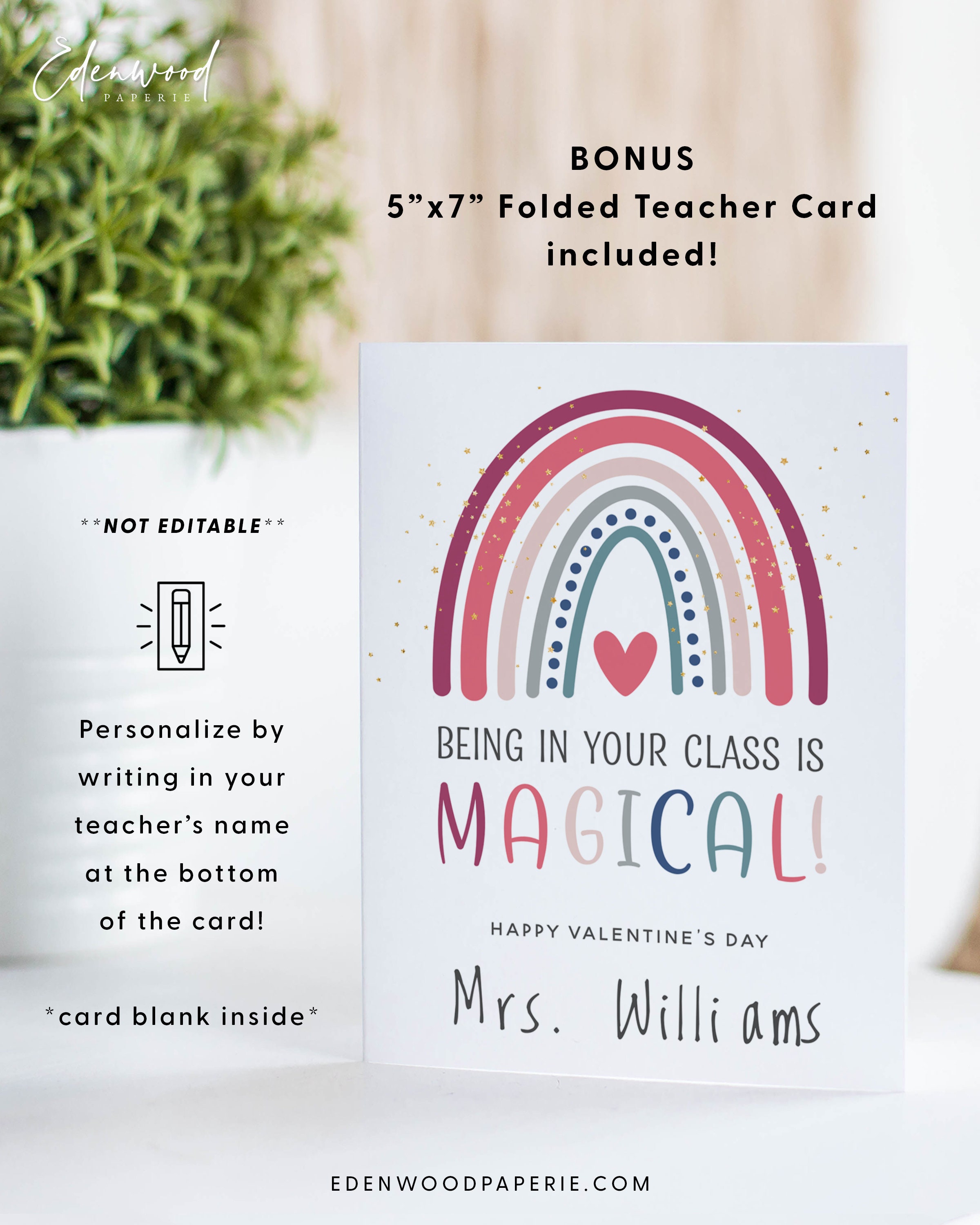 Printable Rainbow Valentine's Day Cards Classroom - Etsy