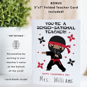 Printable Ninja Valentine's Day Cards, Classroom Valentine's Day Cards ...