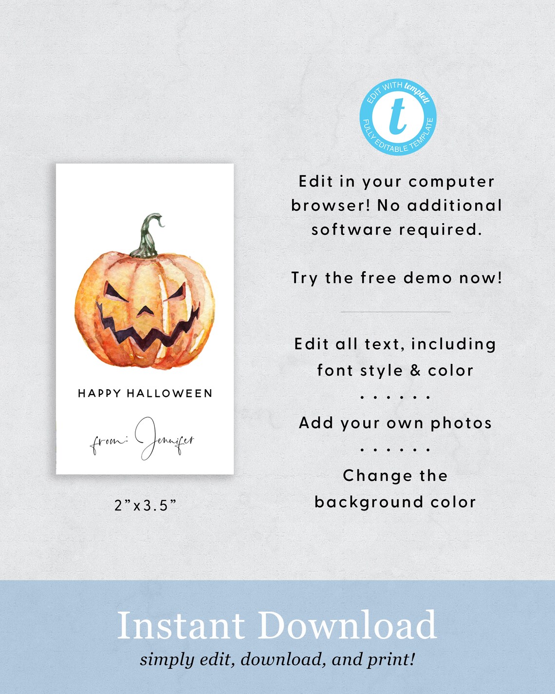 Pumpkin Halloween Tags for Kids Jack-o-lantern Halloween - Etsy