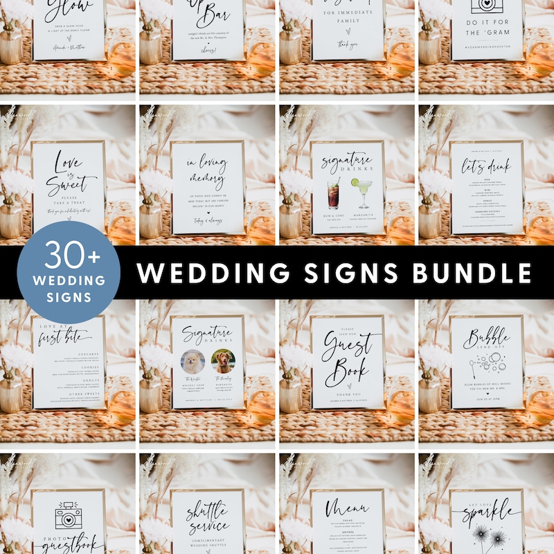 Wedding Sign Bundle - Etsy